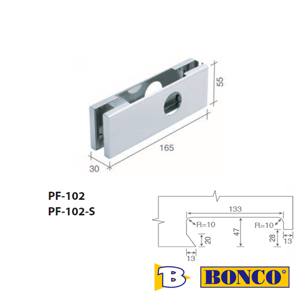 Patch Lock with Thumbturn cylinder Bonco PF102 S